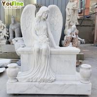 China Life Size Outdoor Garden Modern Marble Sit Angel Sculpture Statue for sale