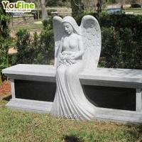 China Life Size Outdoor Garden Modern Marble Sit Angel Sculpture Statue for sale