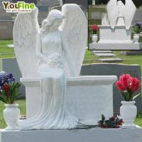 China Life Size Outdoor Garden Modern Marble Sit Angel Sculpture Statue for sale
