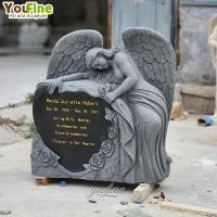 China Life Size Outdoor Marble Angel Cemetery Tombstone Monument Statue for sale