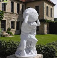 China Greek Titan Holding Globe Statue Atlas Marble Sculpture for sale