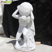 China Greek Titan Holding Globe Statue Atlas Marble Sculpture for sale