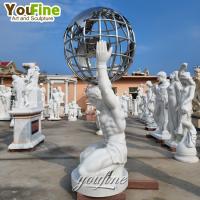 China Greek Titan Holding Globe Statue Atlas Marble Sculpture for sale