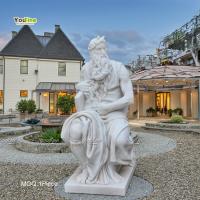 China Philosophical Thinker Sculpture University Stone Roman Male Marble Sitting Man Statue for sale