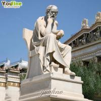 China Philosophical Thinker Sculpture University Stone Roman Male Marble Sitting Man Statue for sale
