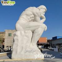 China Philosophical Thinker Sculpture University Stone Roman Male Marble Sitting Man Statue for sale