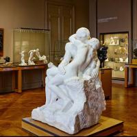 China Classic High Quality White Rodin Marble Kiss the Lover Sculpture Statue for Sale for sale
