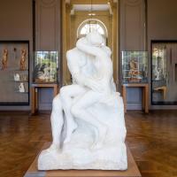 China Classic High Quality White Rodin Marble Kiss the Lover Sculpture Statue for Sale for sale