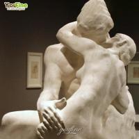 China Classic High Quality White Rodin Marble Kiss the Lover Sculpture Statue for Sale for sale