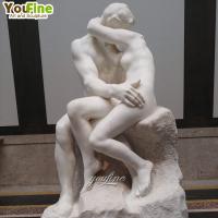 China Classic High Quality White Rodin Marble Kiss the Lover Sculpture Statue for Sale for sale