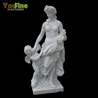 China Life Size Natural Stone Famous Marble Nude Sitting Boy with Thorn Statue for sale