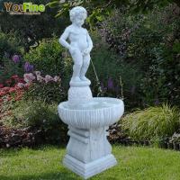 China Life Size Natural Stone Famous Marble Nude Sitting Boy with Thorn Statue for sale
