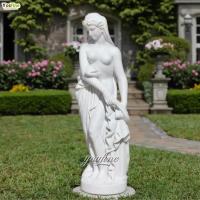 China Classical Female Figure Artwork Marble Bathing Woman Statue for sale