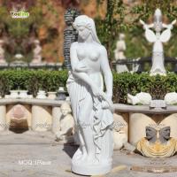 China Classical Female Figure Artwork Marble Bathing Woman Statue for sale
