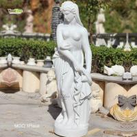 China Classical Female Figure Artwork Marble Bathing Woman Statue for sale