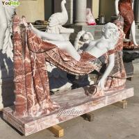 China Hand Carved Natural Marble Sleeping Woman Sculpture for sale