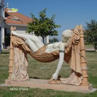China Hand Carved Natural Marble Sleeping Woman Sculpture for sale