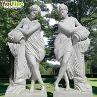 China Decorative Real Size Natural Nude Woman the Divine Water Goddess Garden Marble Statue for sale