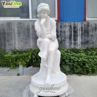 China Decorative Real Size Natural Nude Woman the Divine Water Goddess Garden Marble Statue for sale
