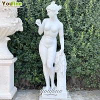 China Decorative Real Size Natural Nude Woman the Divine Water Goddess Garden Marble Statue for sale