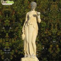 China Decorative Real Size Natural Nude Woman the Divine Water Goddess Garden Marble Statue for sale