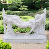 China Lying in Hammock Hand Carved Marble Woman Statue for sale