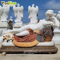 China Lying in Hammock Hand Carved Marble Woman Statue for sale