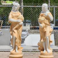 China Hand Carved Life Size Outdoor Standing Onyx Marble Lady Statue for sale