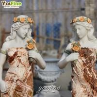 China Hand Carved Life Size Outdoor Standing Onyx Marble Lady Statue for sale