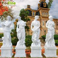 China Outdoor Garden Decor Natural Stone Europe Four Seasons Goddess Marble Sculpture for sale