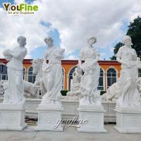 China Outdoor Garden Decor Natural Stone Europe Four Seasons Goddess Marble Sculpture for sale