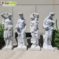 China Outdoor Garden Decor Natural Stone Europe Four Seasons Goddess Marble Sculpture for sale