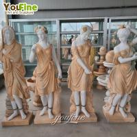 China Outdoor Garden Decor Natural Stone Europe Four Seasons Goddess Marble Sculpture for sale
