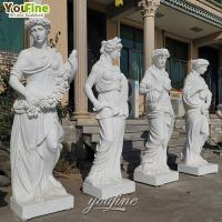China Modern Outdoor Garden Red Life Size Marble Statues Four Season Statue for sale