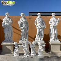 China Custom Elegant Hand Carved Four Season Goddesses Marble Statue Sculpture for sale