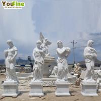 China Custom Elegant Hand Carved Four Season Goddesses Marble Statue Sculpture for sale
