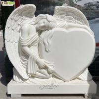 China Hand Carved Carving White Sculpture Marble Sleeping Angel Statue for sale