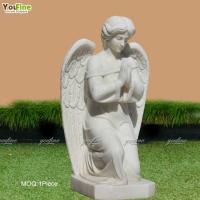 China Hot Sales Life Size Outdoor Marble Kneeling Angel Statue for sale