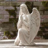 China Hot Sales Life Size Outdoor Marble Kneeling Angel Statue for sale