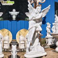 China Hot Sales Life Size Outdoor Marble Kneeling Angel Statue for sale