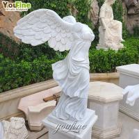 China Custom Size Design Outdoor Garden Life Size Marble Angel Statues for Cemetery for sale