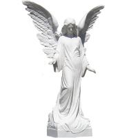China Hand Carved White Marble Lady Angel Holding Flowers Statue Suppliers for sale