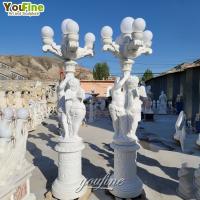 China Garden Park Decor Modern Design High Quality Marble Lady Lamp Sculpture for sale
