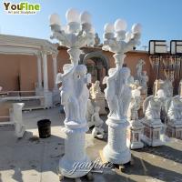 China Garden Park Decor Modern Design High Quality Marble Lady Lamp Sculpture for sale