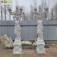 China Garden Park Decor Modern Design High Quality Marble Lady Lamp Sculpture for sale