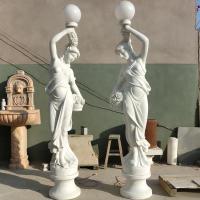 China Outdoor White Marble Churbs Statue Lamp for Sale for sale