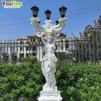 China Outdoor White Marble Churbs Statue Lamp for Sale for sale