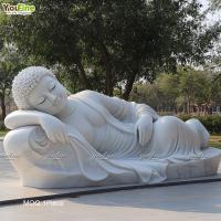 China Outdoor Meditation Areas or Garden Decor Sleeping White Marble Buddha Statue for sale