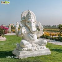 China Hand Carved Garden Decor Marble Life Size Ganesha Statue Outdoor for sale