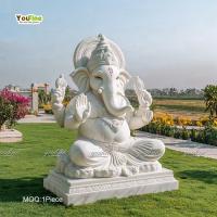 China Life Size Outdoor Garden Decor Indian Art Ganpati Marble Statue for sale
